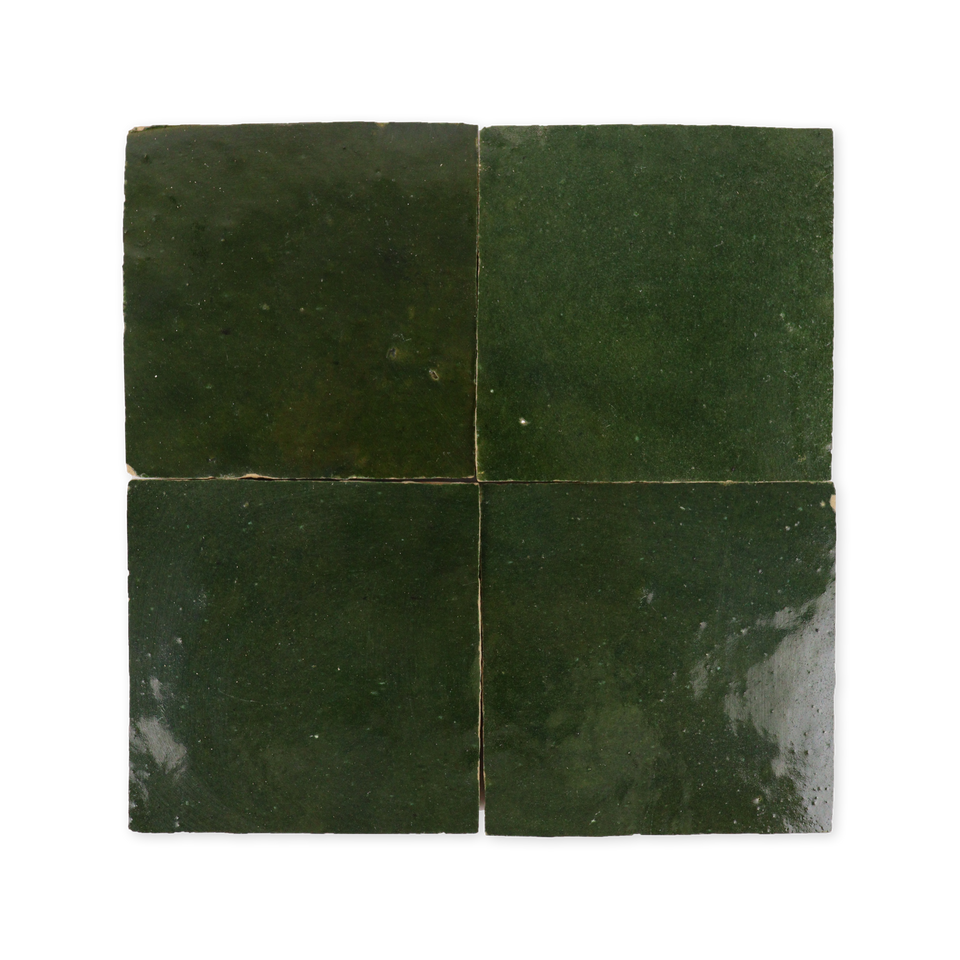 Handmade Moroccan Zellige 4x4 Hunter Green Terracotta Tile – Tiles of Lucca